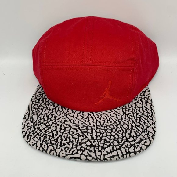 Jordan | Accessories | Air Jordan Red 5 Panel Jumpman Hat Snapback Cap ...